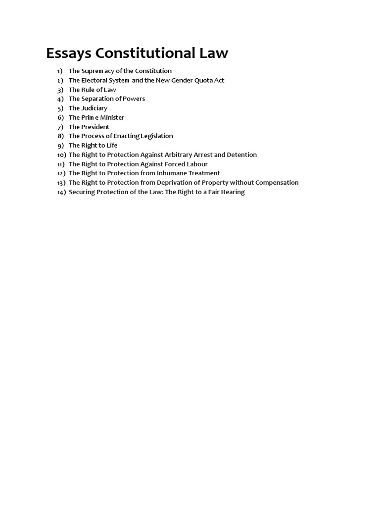 Essays Constitutional Law | PDF