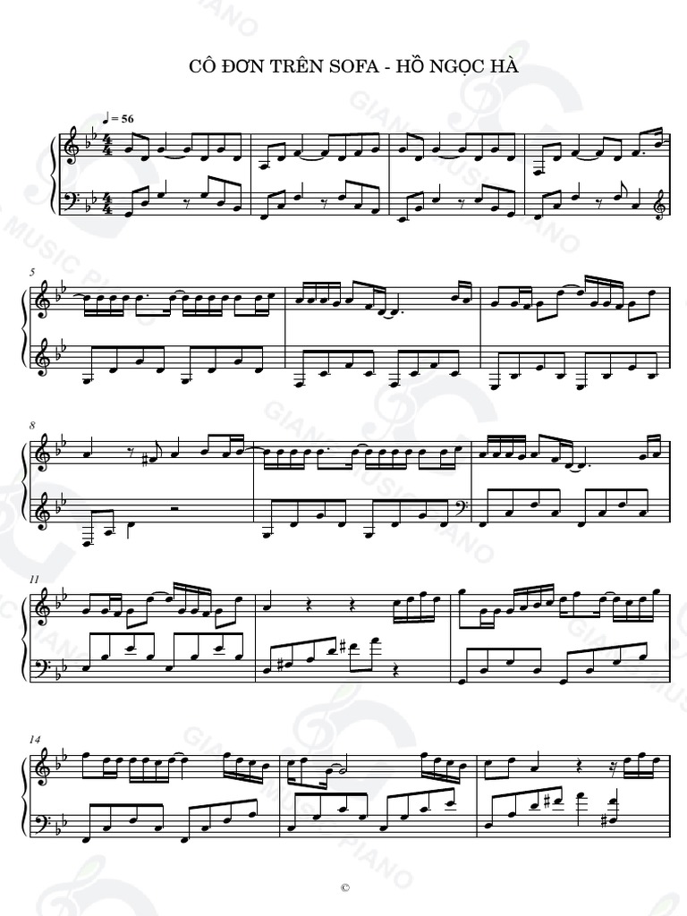 Giang Music Piano Co Don Tren Sofa Ho Ngoc Ha | PDF