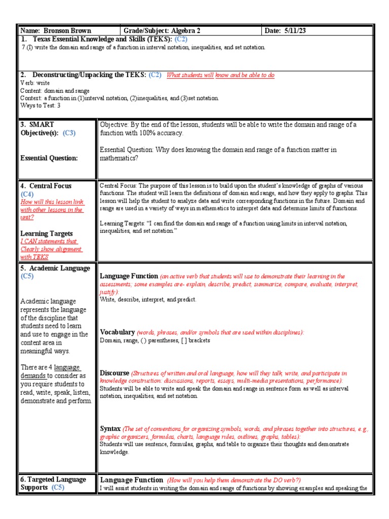 Edtpa Lesson Plan Guide LPG | PDF