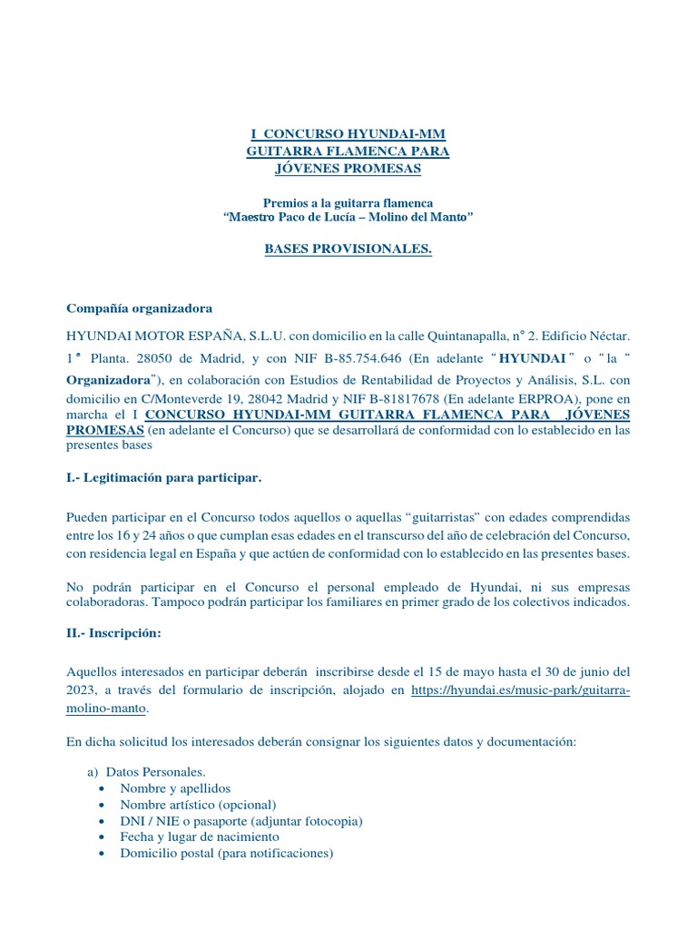 Bases Concurso Molino 2023 | PDF | Privacidad de la información