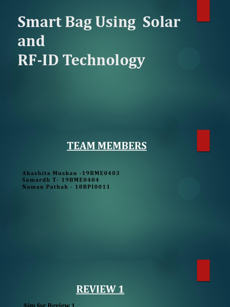 NPD - Smart Bag Using Solar and RFID Technology | PDF