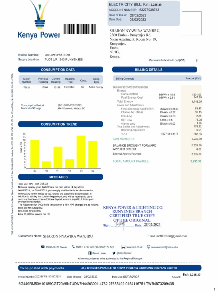 Sharon Nyawira Wanjiru, KPLC | PDF