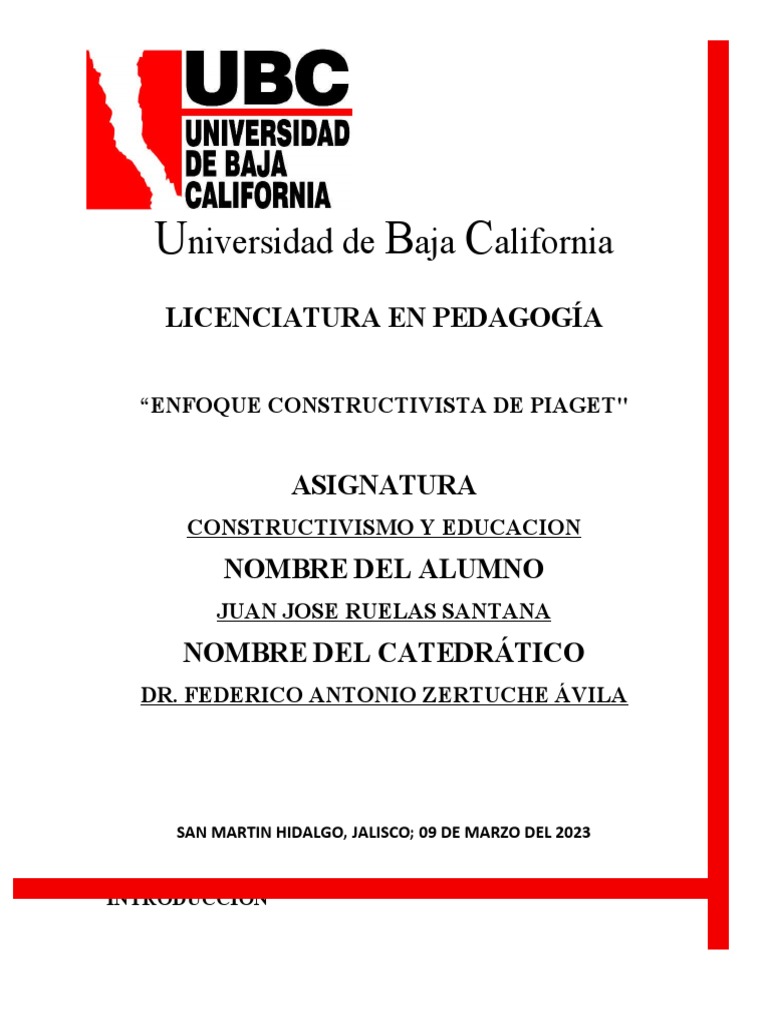 Enfoque Constructivista de Piaget | PDF | Ciencia y matemática