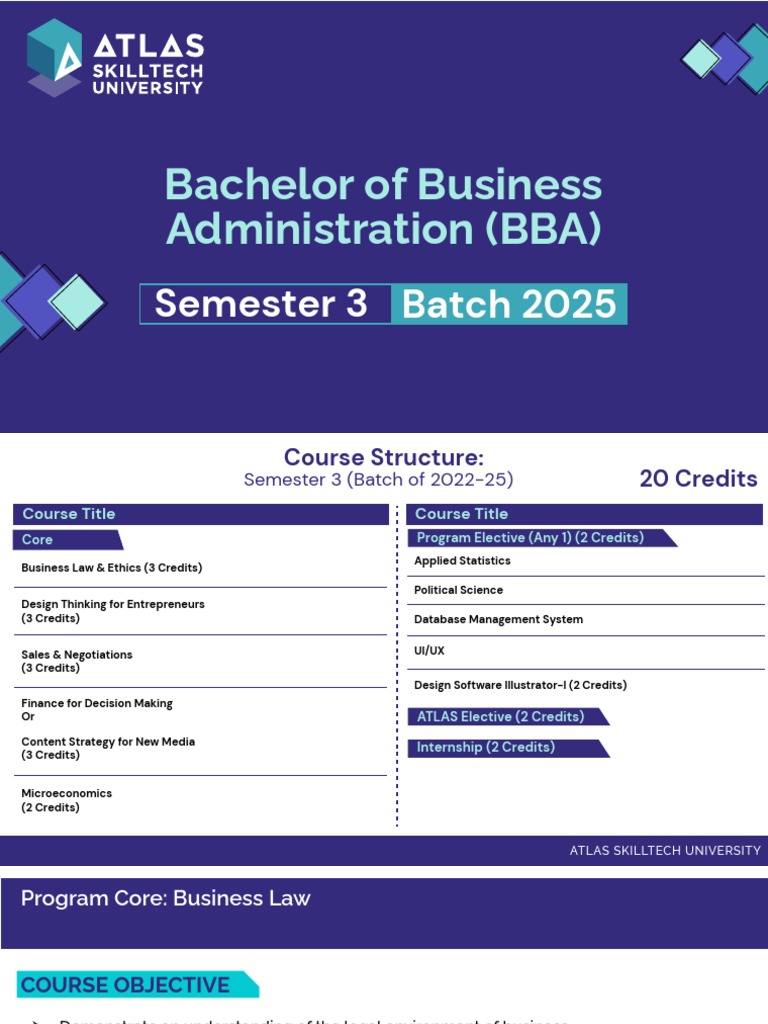 BBA Course Description - Batch 2025 - Semester 3 | PDF | Databases ...