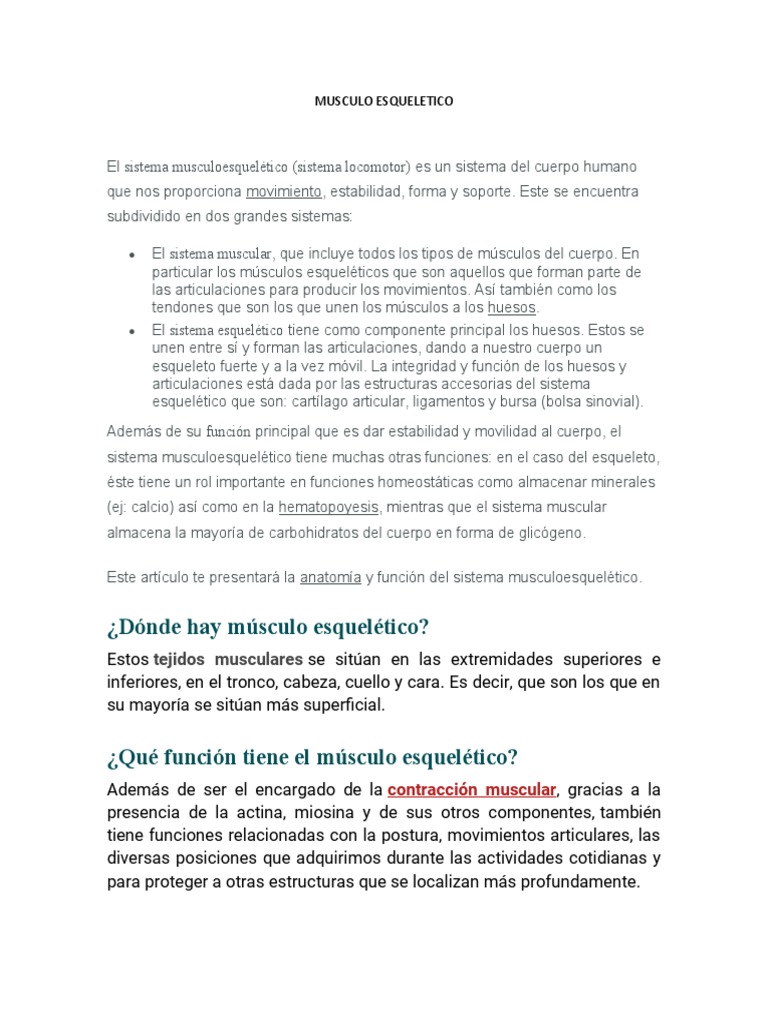 Musculo Esqueletico Pdf Músculo Articulación