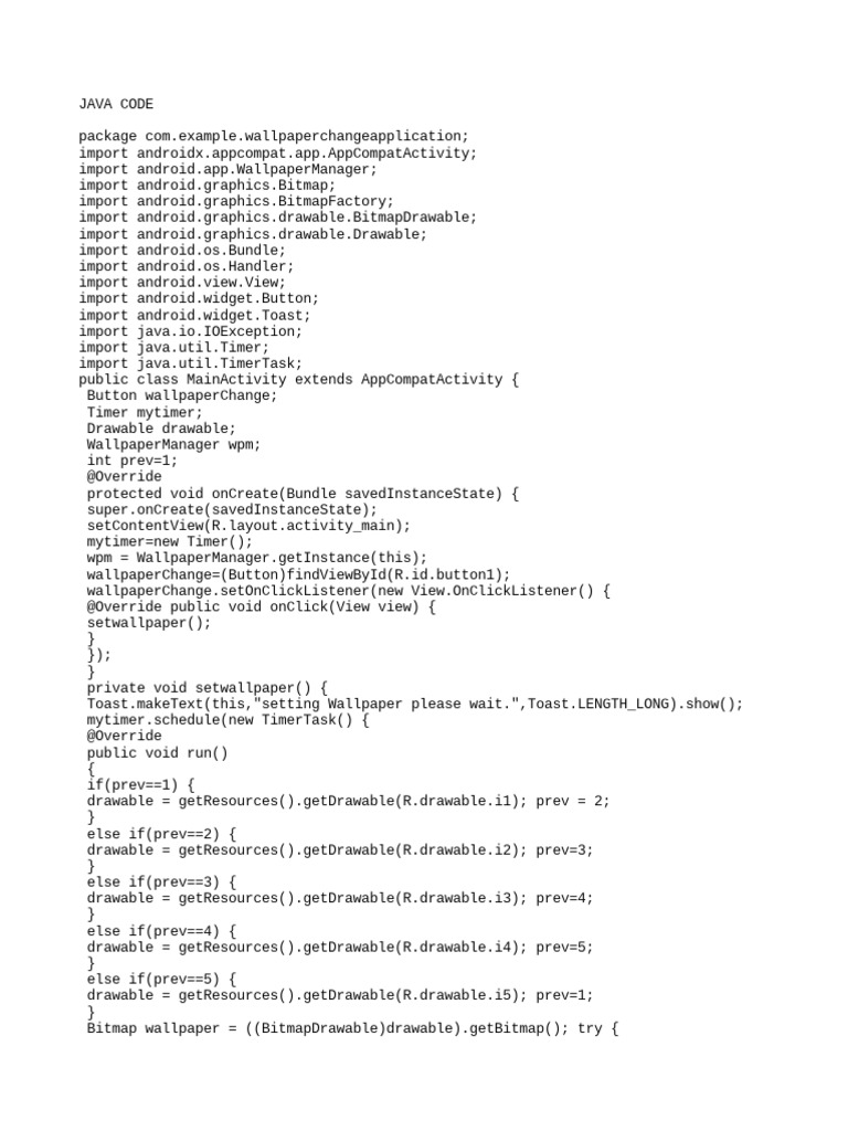 WALLPAPER | PDF | Mobile Computers | Computer Programming