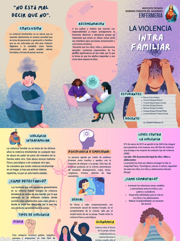 Triptico Violencia Intrafamiliar | PDF | Violencia doméstica | Violencia