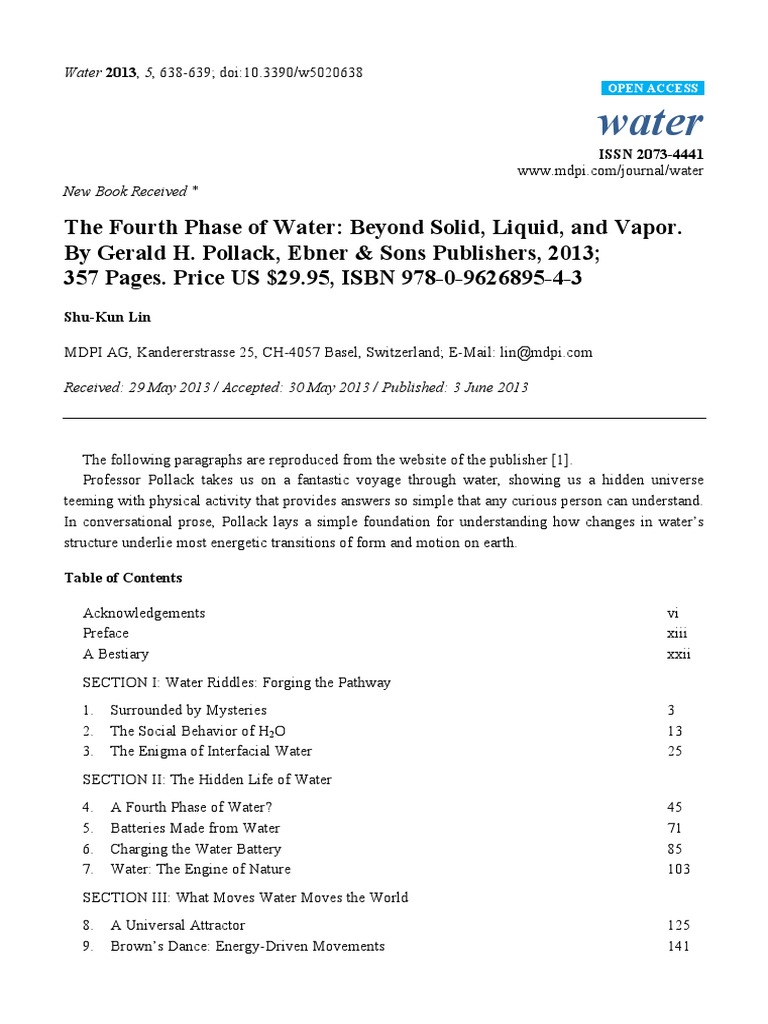 The Fourth Phase of Water Overview | PDF | Water | Applied And ...