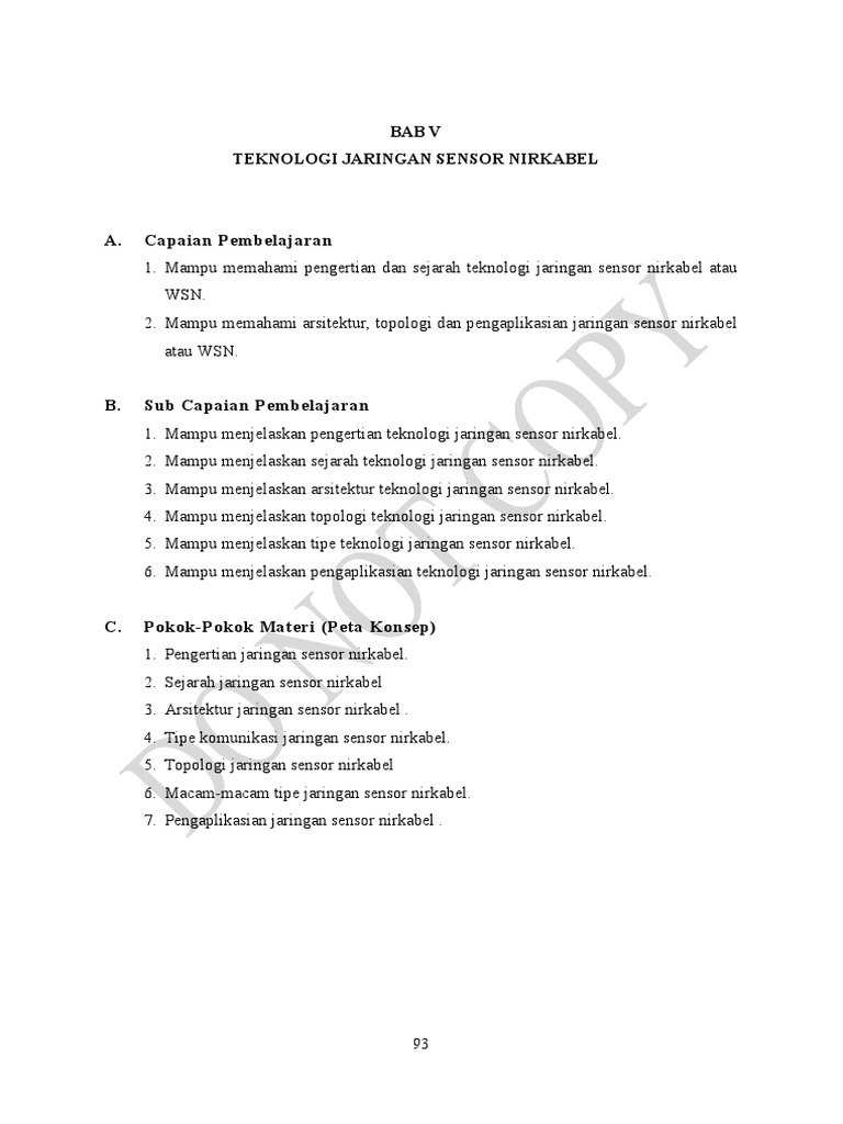 Bab V Teknologi Jaringan Sensor Nirkabel | PDF