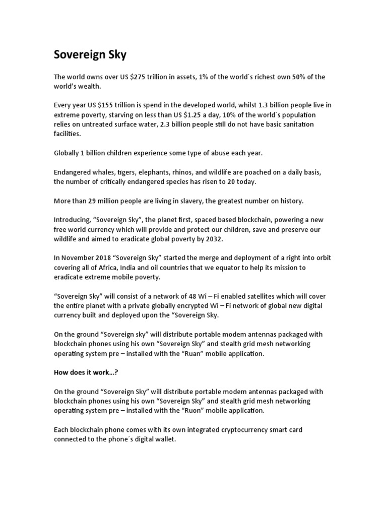 Sovereign Sky | PDF | Cryptocurrency