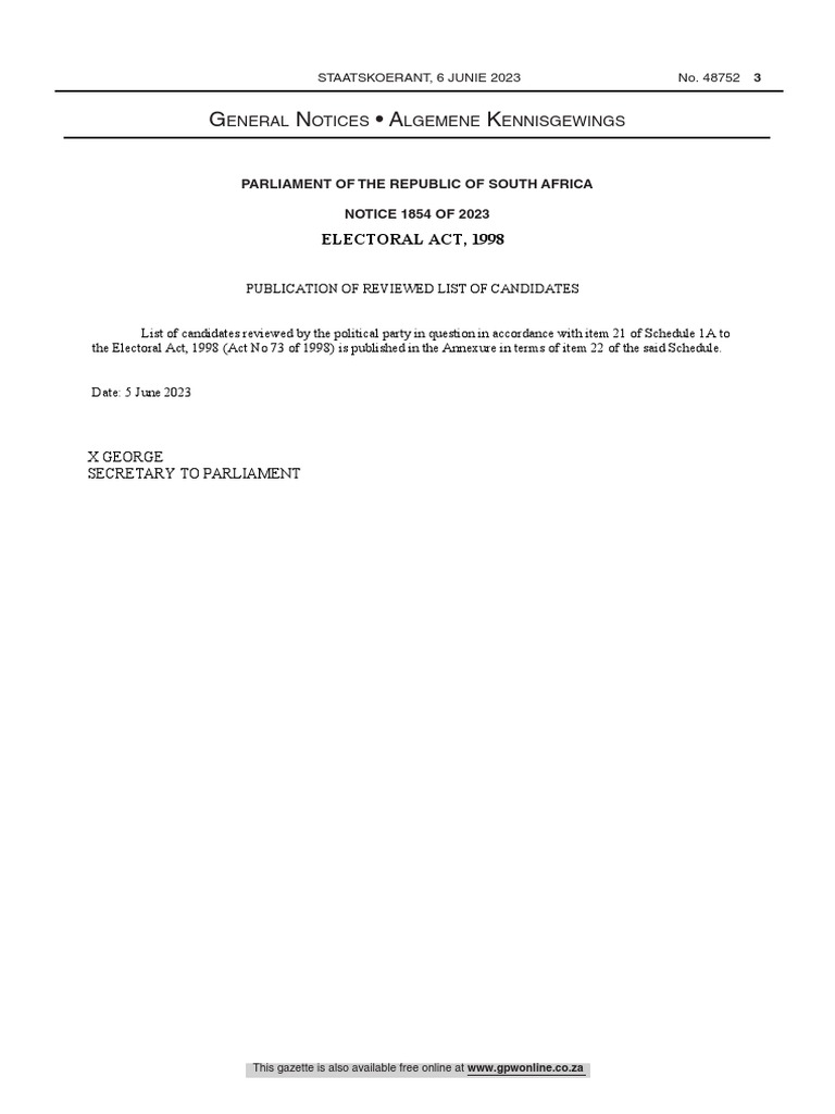 Eff Parliament List | PDF