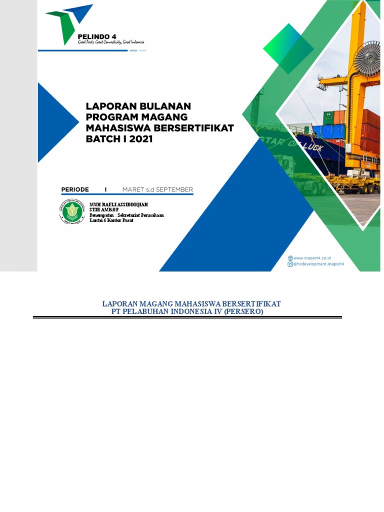 Laporan Magang PMMB Pelindo 4 (Muh Rafli As) | PDF