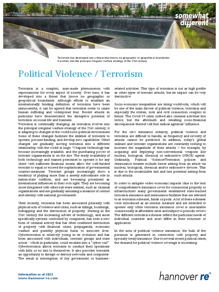 Political Violence and Terrorism 2023 | PDF | Violence | Insurance
