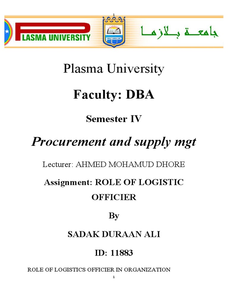 Logistics Officer Job Description | PDF | Logistics | Supply Chain ...