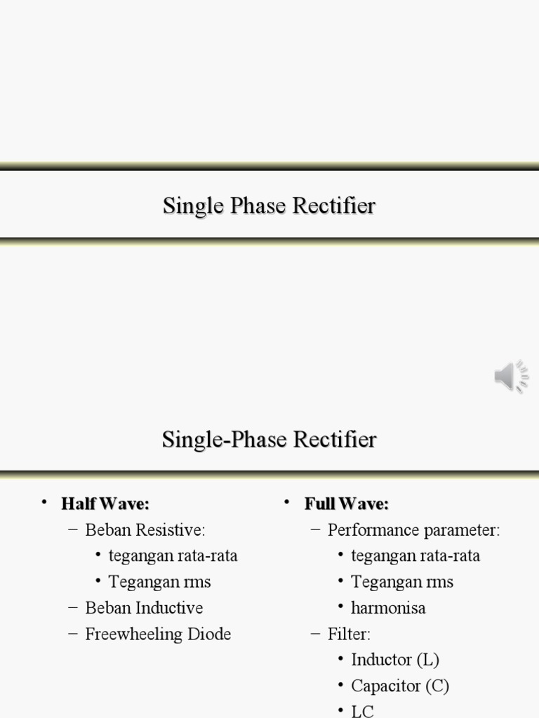 Panduan Lengkap Rectifier Fase Tunggal | PDF