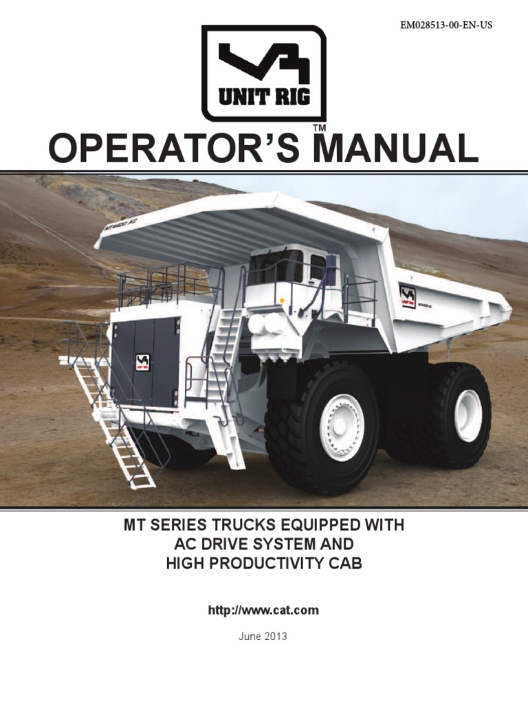MT3300 Operators Manual | PDF | Truck | Brake