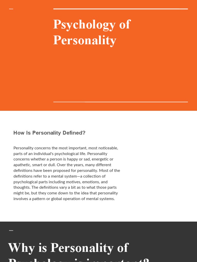 Psychology of Personality | PDF