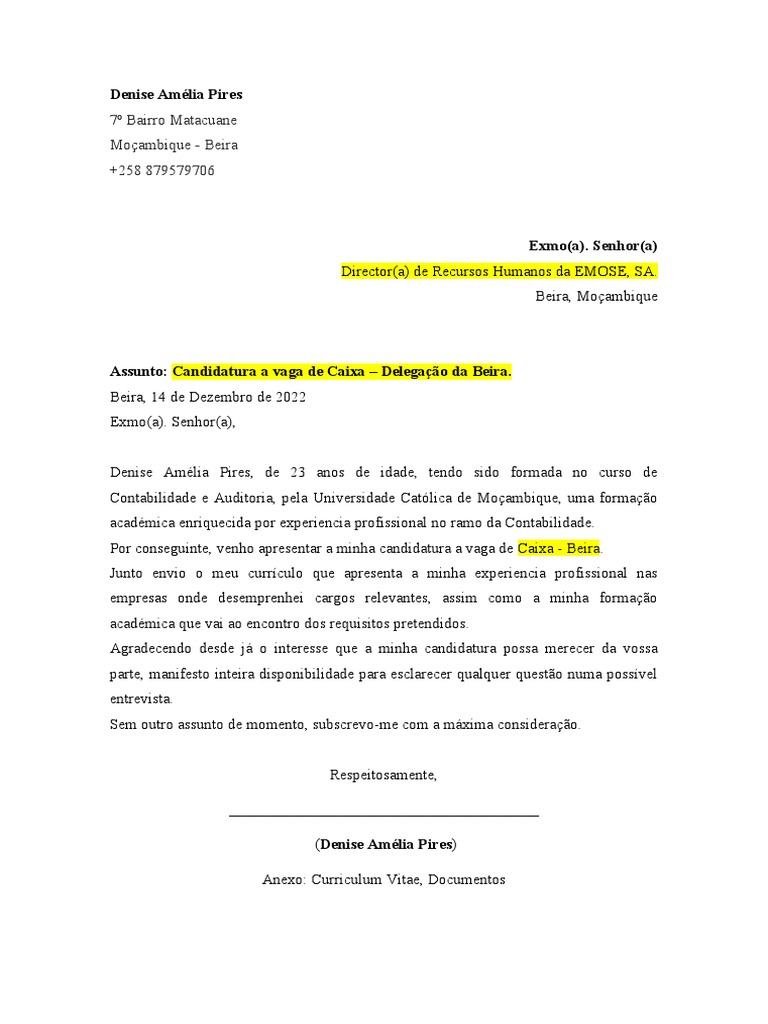 Carta de Motivacao | PDF Carta de Motivacao | PDF