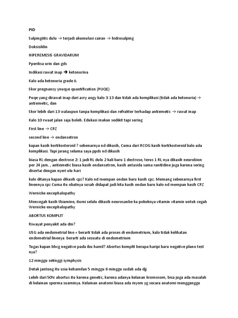 Catatan Diskusi DR Residen Obgyn | PDF