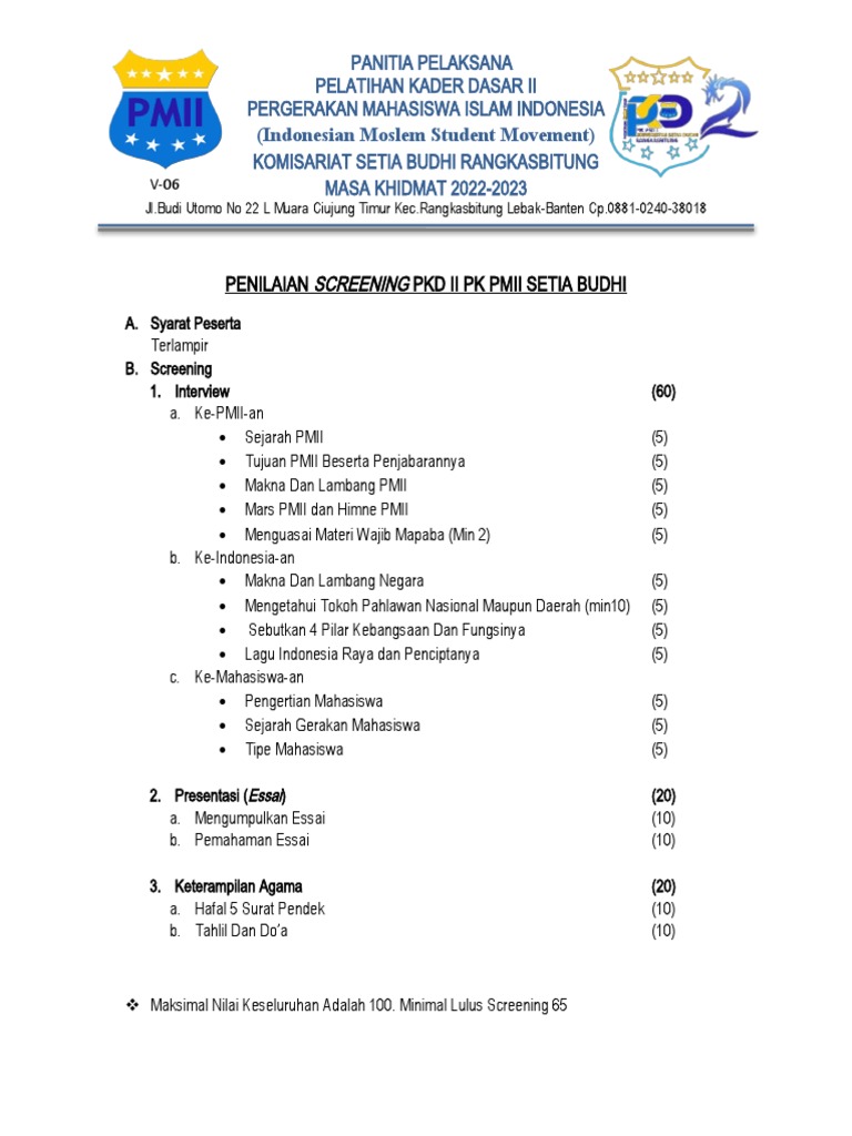 Penilaian Screening PKD II PK Pmii Setia Budhi | PDF