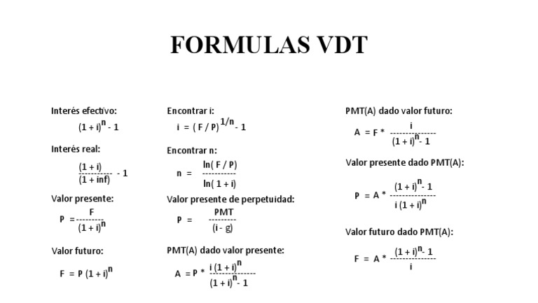 Formulas VDT | PDF