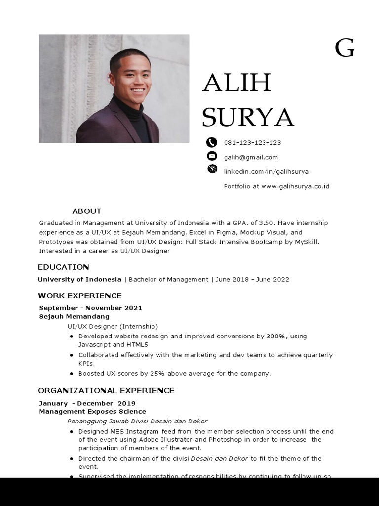 Contoh (Template) CV 1 | PDF | Software Engineering | Product Development