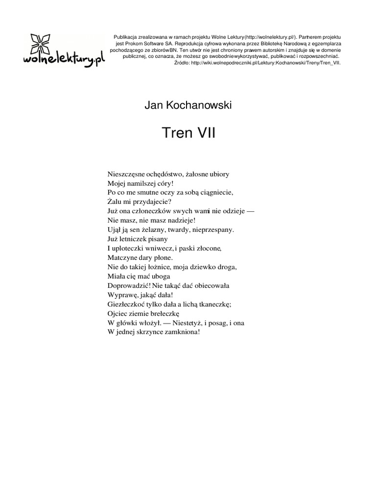 kochanowski tren 7 | PDF