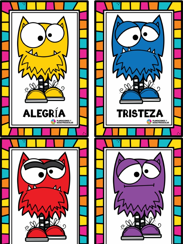 12. Tarjetas Monstruo de Colores | PDF