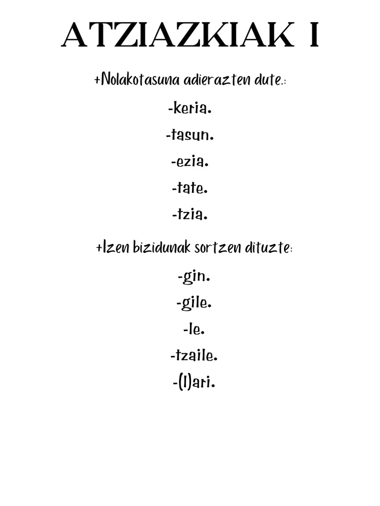 ATZIZKIAK 1, 2 Eta 3 | PDF