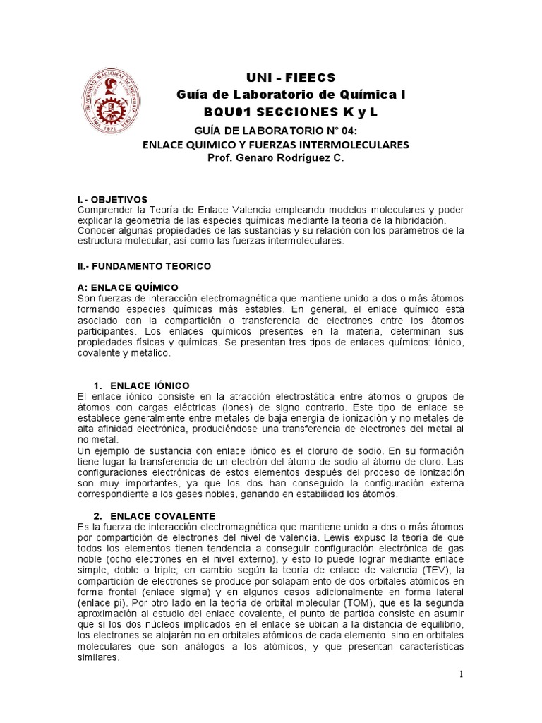 Guia Lab 4 Enlace Quimico 22 2 Pdf Enlace Químico Polaridad Química