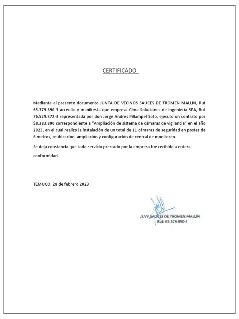 Certificados (Formato) | PDF