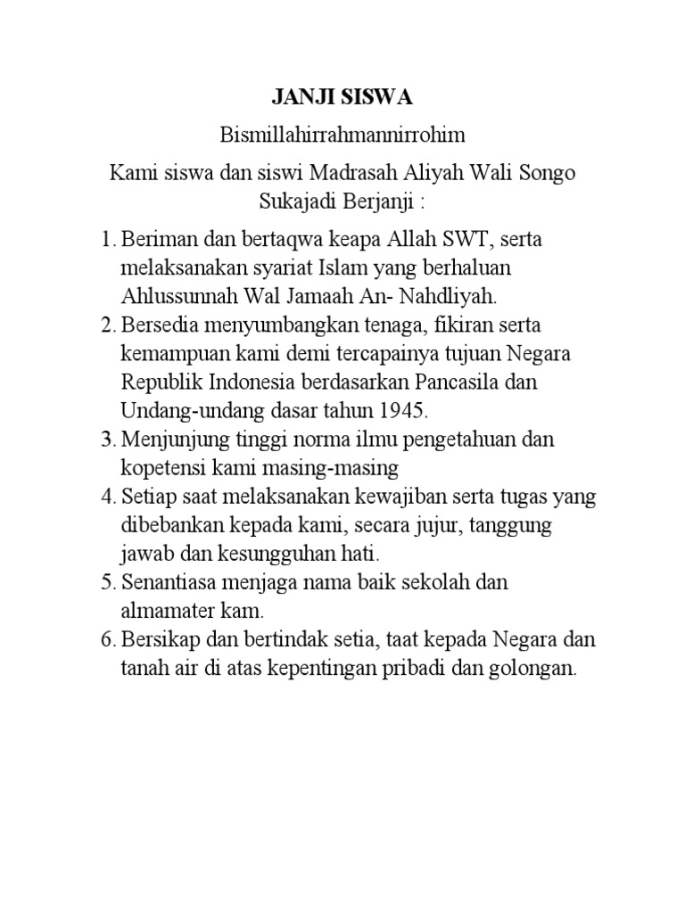 JANJI SISWA | PDF