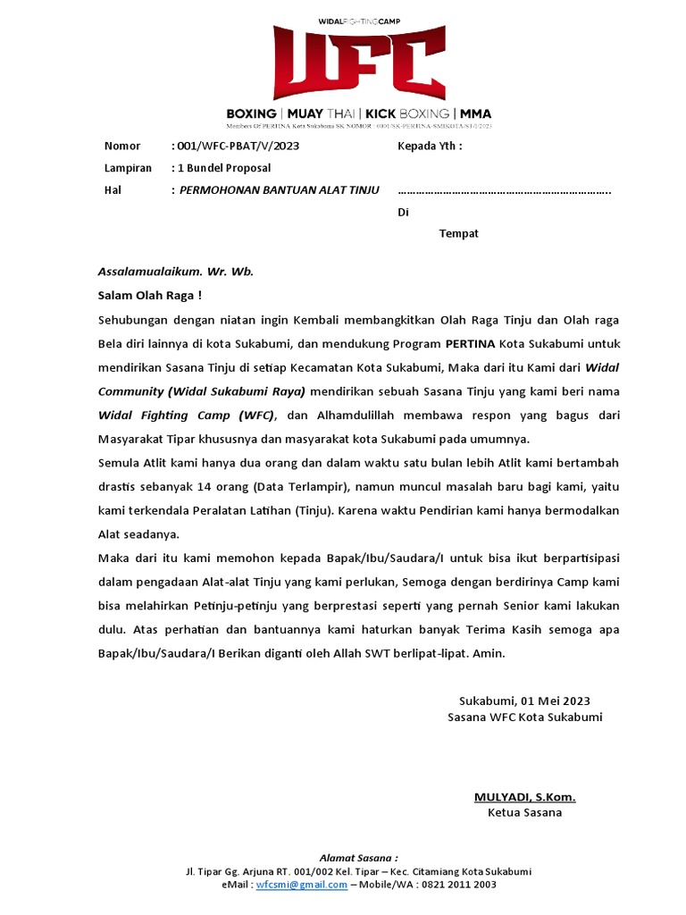 Surat Proposal WFC | PDF