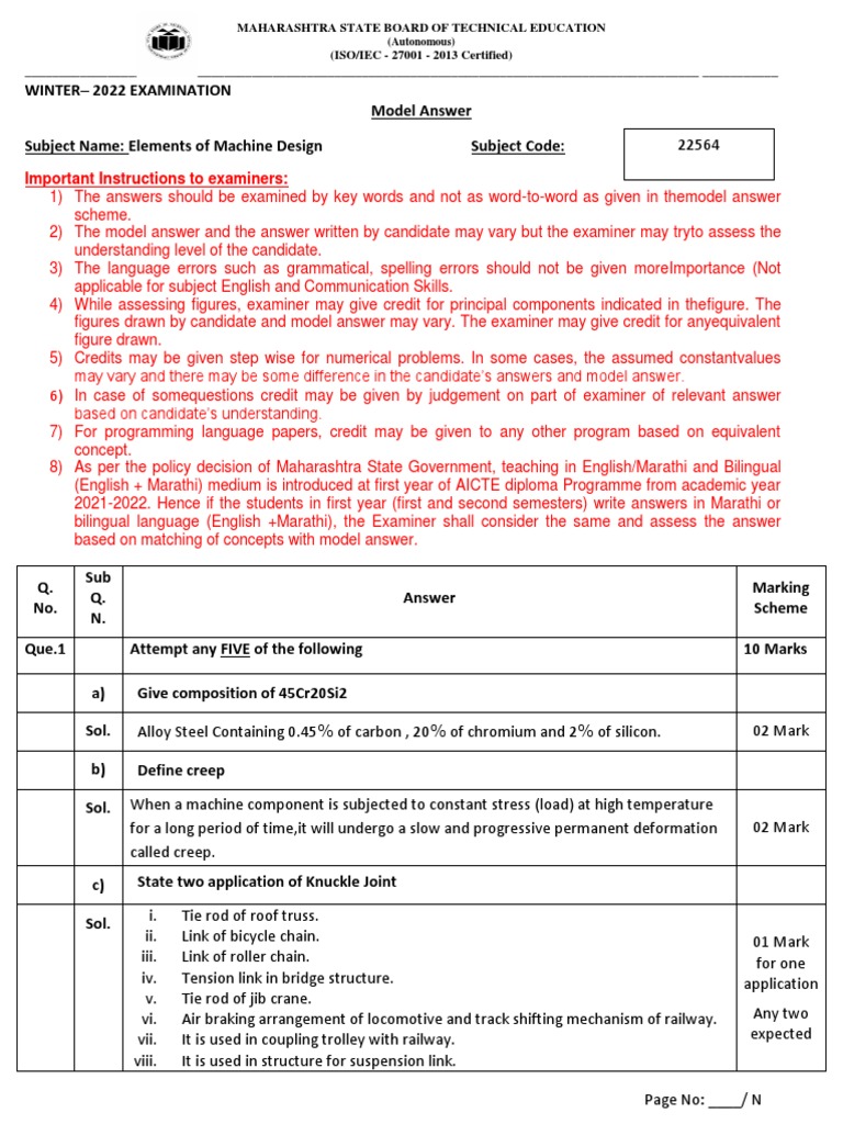 22564-2022-Winter-Model-Answer-Paper (Msbte Study Resources) | PDF ...