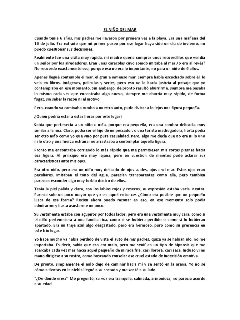 El niño del mar: un encuentro eterno | PDF