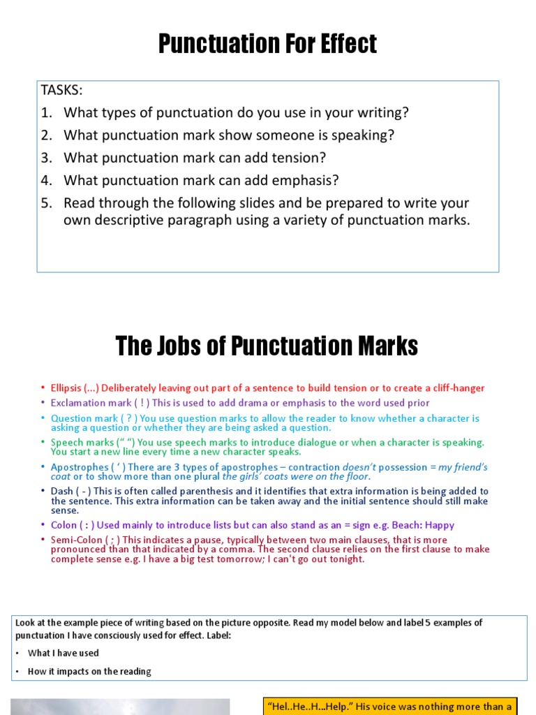 05_WRITING_-_Punctuation_-_Worksheet_on_Punctuation_for_Effect | PDF ...