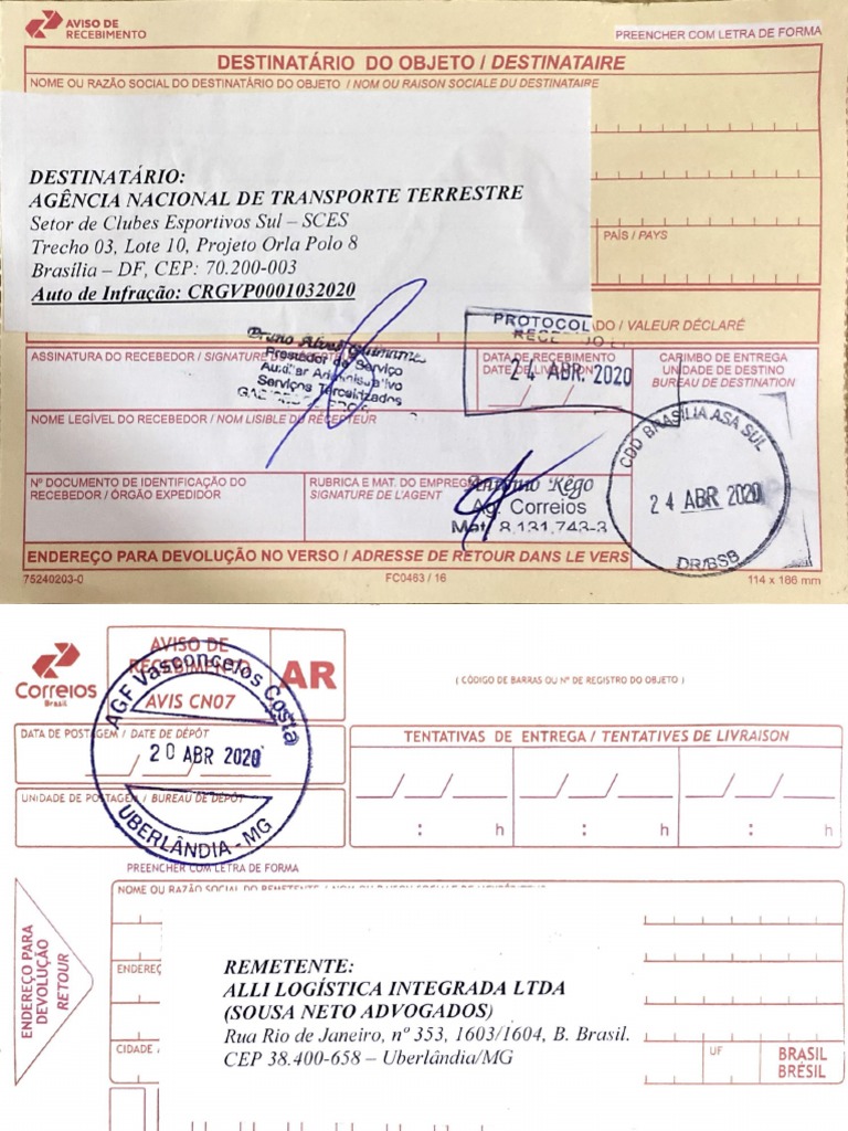 Ar Correios Ai - Crgvp00010302020 | PDF