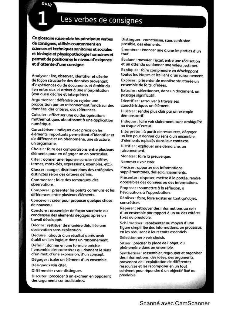 Les Verbes de Consigne Et Leur Signification | PDF