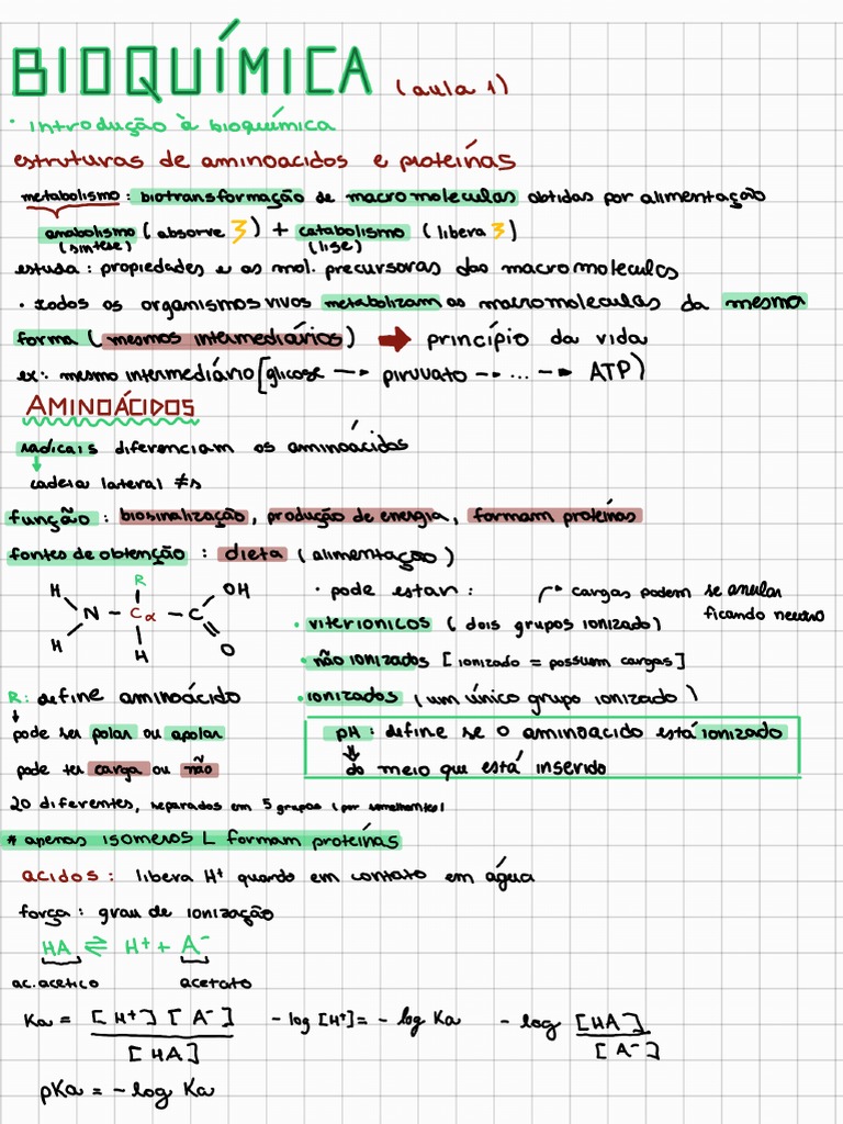 Bioquímica (Aula 1) - 230323 - 132610 | PDF