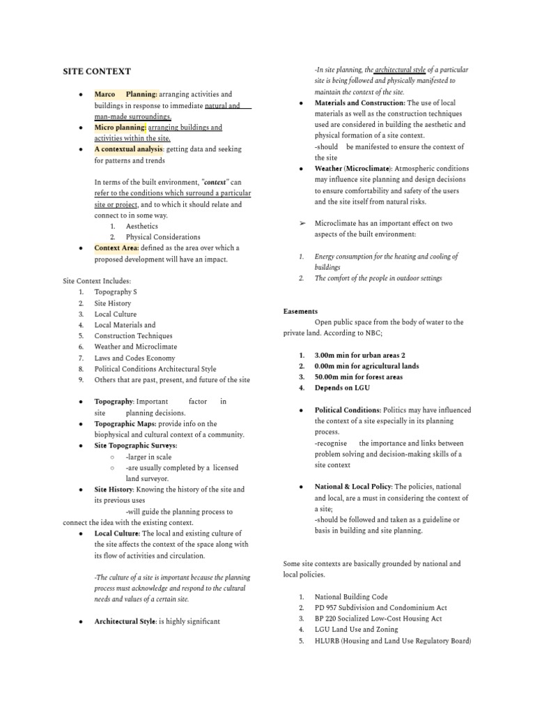 Aesthetics and The Physical Consideration of The Site | PDF