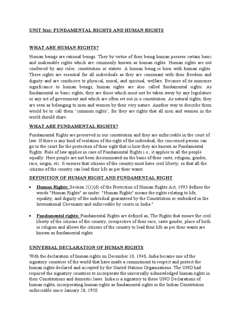 Fundamental Rights and Human Rights | PDF | Human Rights | Rights