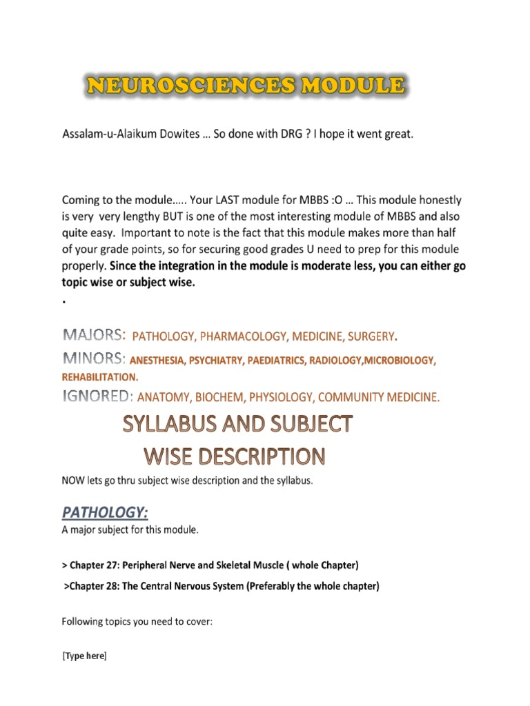 NEURO Module Guidelines | PDF NEURO Module Guidelines | PDF