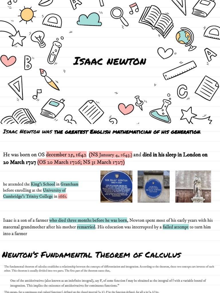 Isaac Newton | PDF | Integral | Mathematics