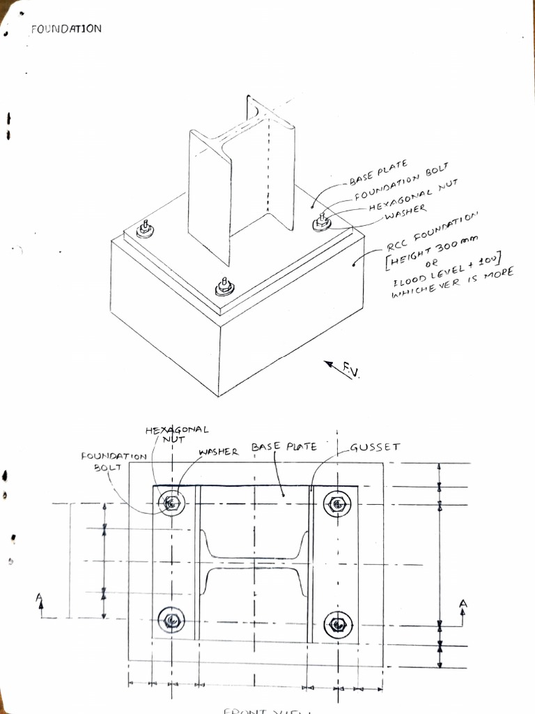 Foundation Base Plate and Bolt Specifications | PDF