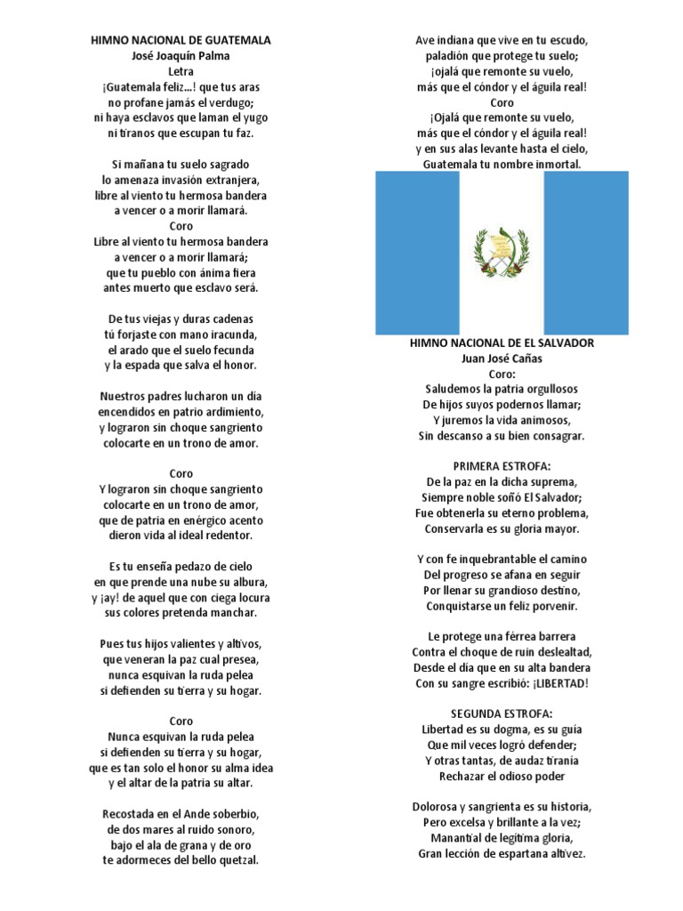 Letra del Himno Nacional de Guatemala | PDF