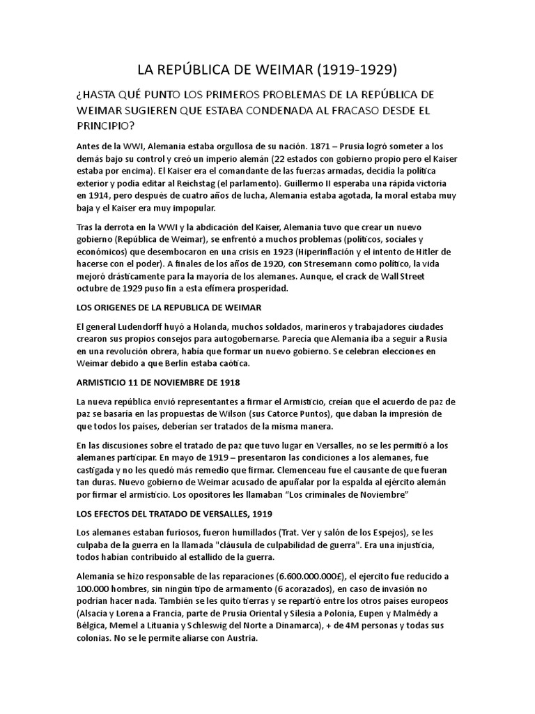 Weimar IB | PDF | República de Weimar | Alemania nazi