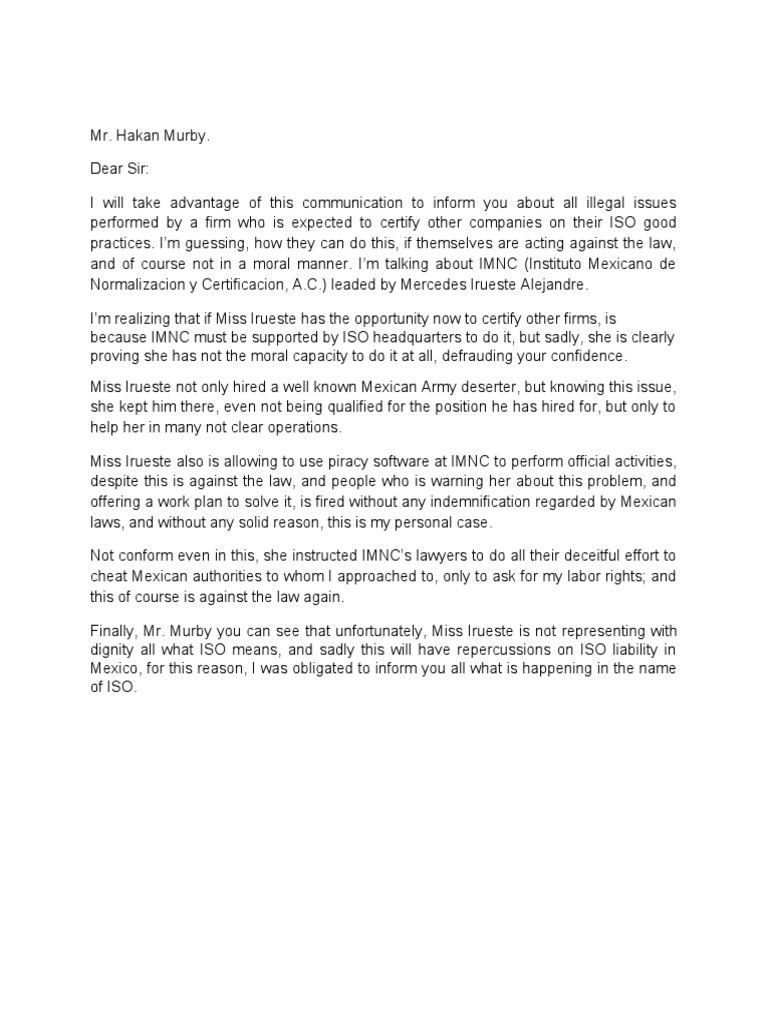 Iso Letter | PDF | Social Science