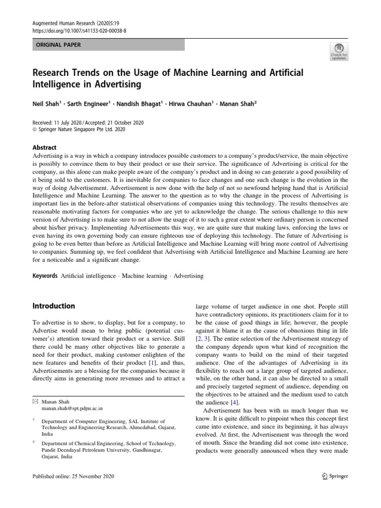 Research Trends On The Usage of Machine Learning and Artificial ...