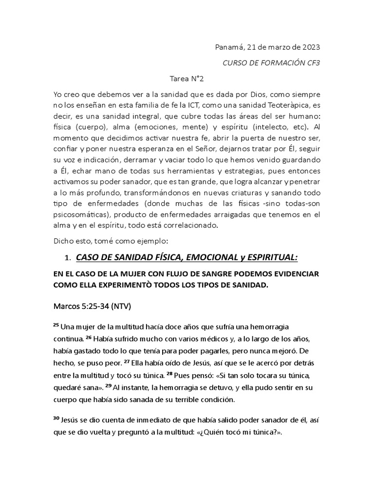 Tarea 2 CF3 - Casos de Sanidad PDF | PDF | Jesús | Pecado