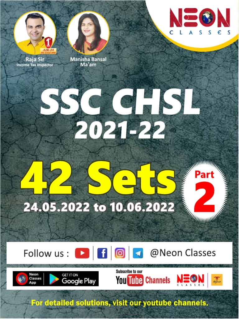 SSC CHSL 2021 Maths 01 All 42 Sets 1050 PYQ | PDF